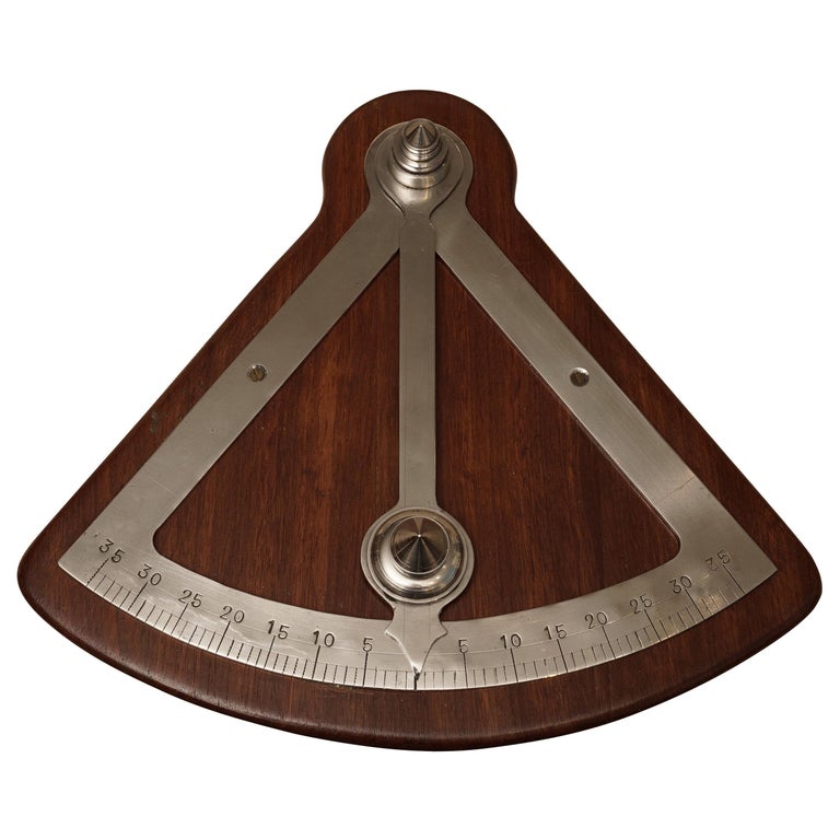Chrome and Teak Ship's Nautical Clinometer, Midcentury at 1stDibs