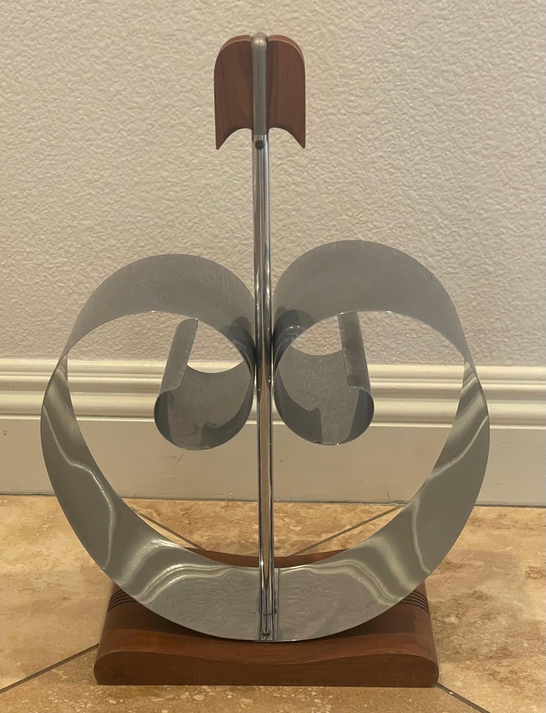 Chrome and Walnut Art Deco Magazine Rack by Fred D. Farr for Revere For ...