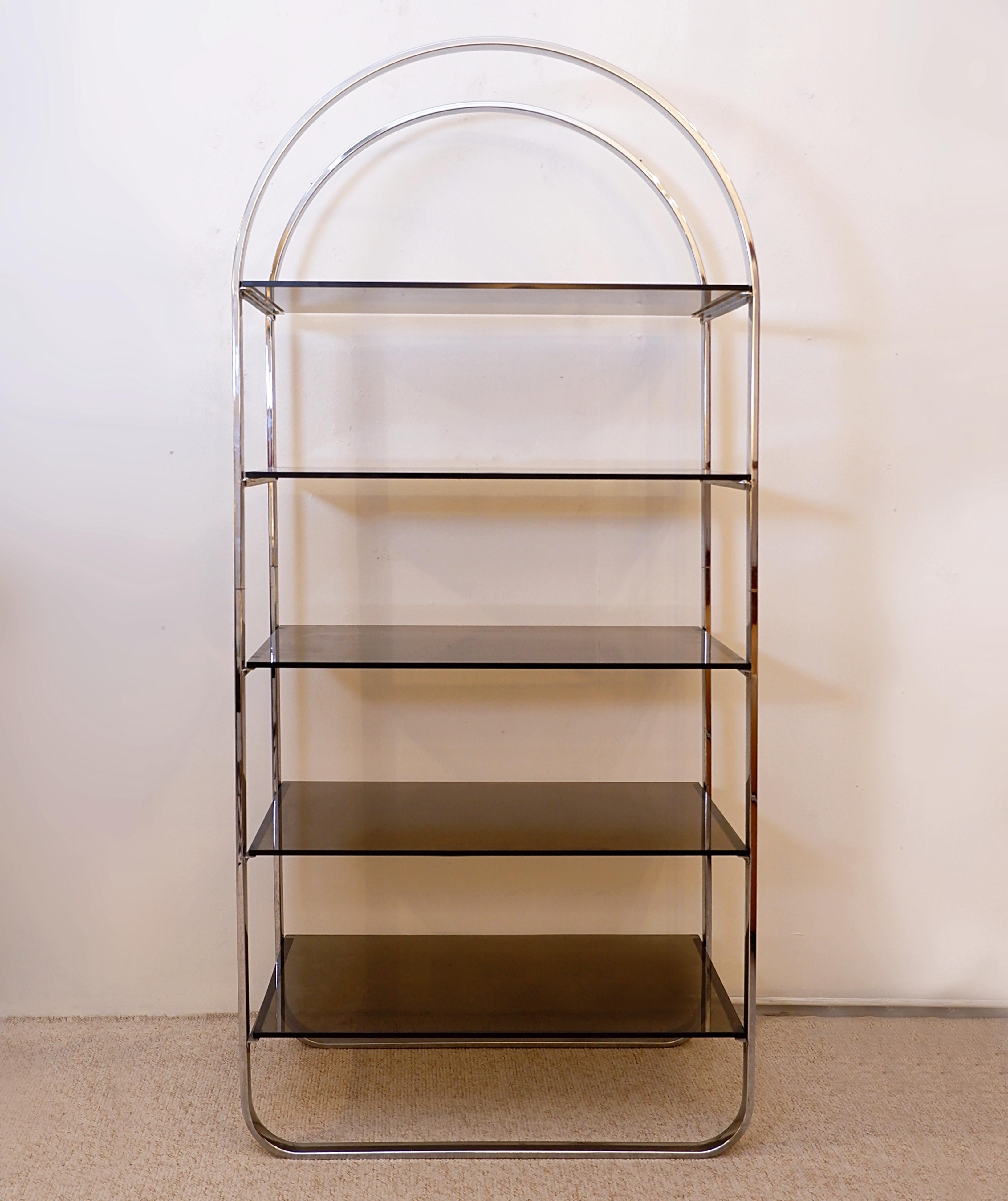 Chrome arc shelf For Sale at 1stDibs