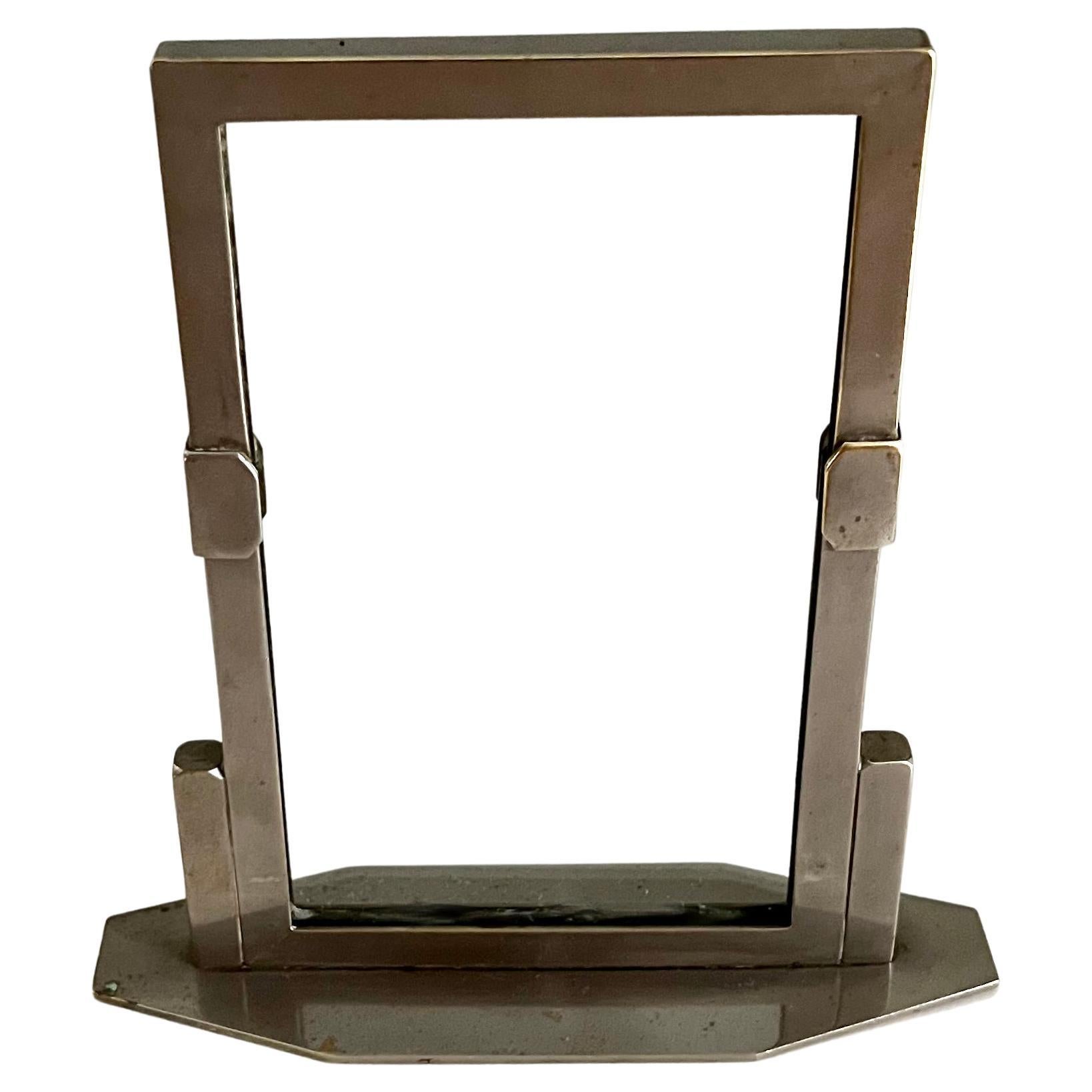Large English Sunrise Art Deco Chrome Desk Frame with Chrome Hinged ...