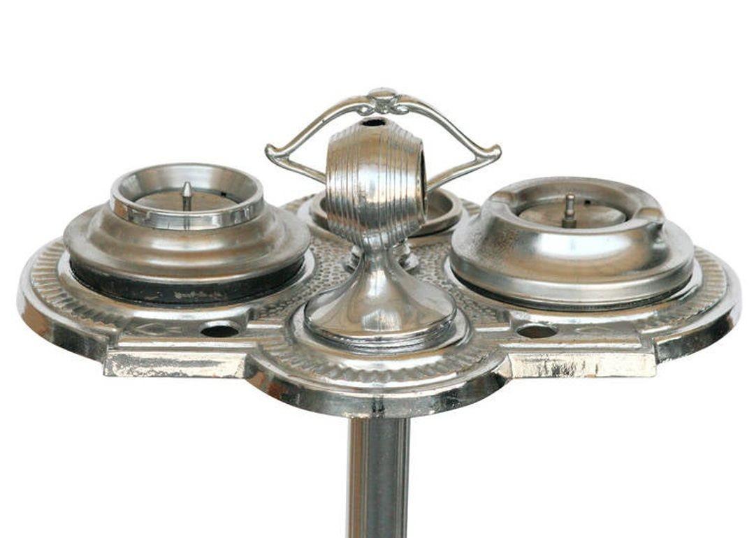 Chrome Art Deco Two-Tier Ashtray Stand with Electric Lighter For Sale ...