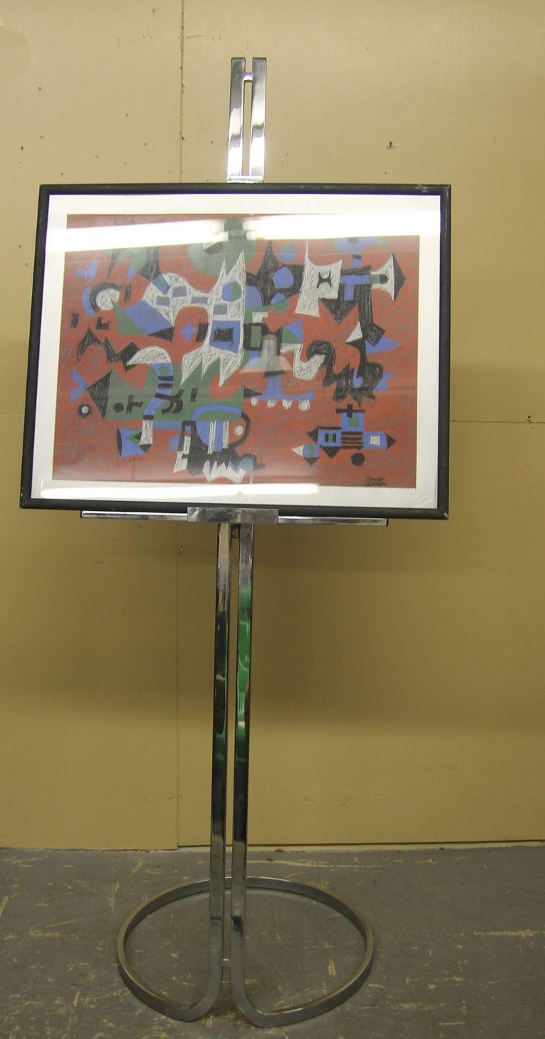 Chrome Art Easel Produced in Italy in the 1970's For Sale at 1stDibs