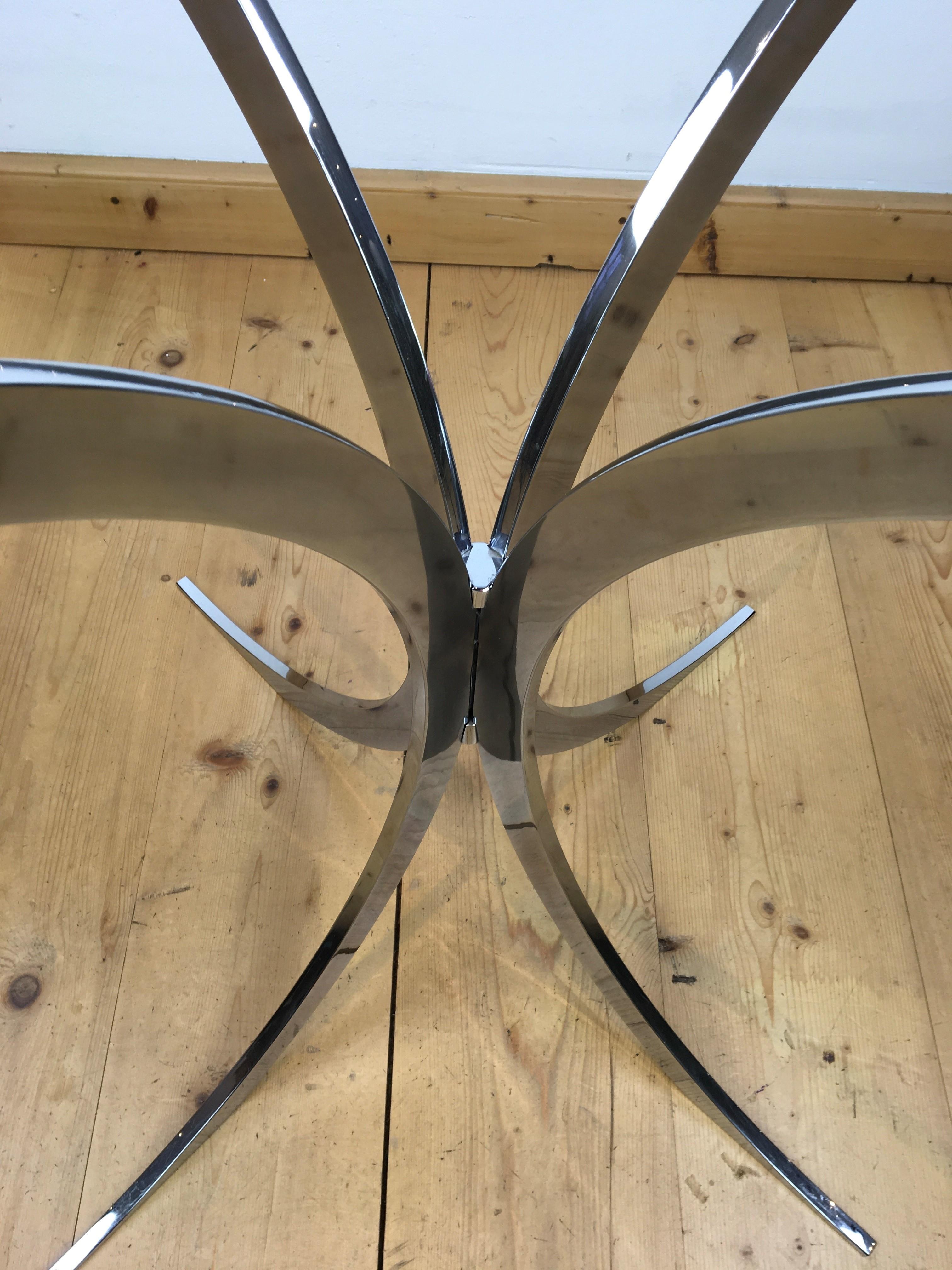 Chrome Based Round Dining Room Table for 6 Chairs at 1stDibs