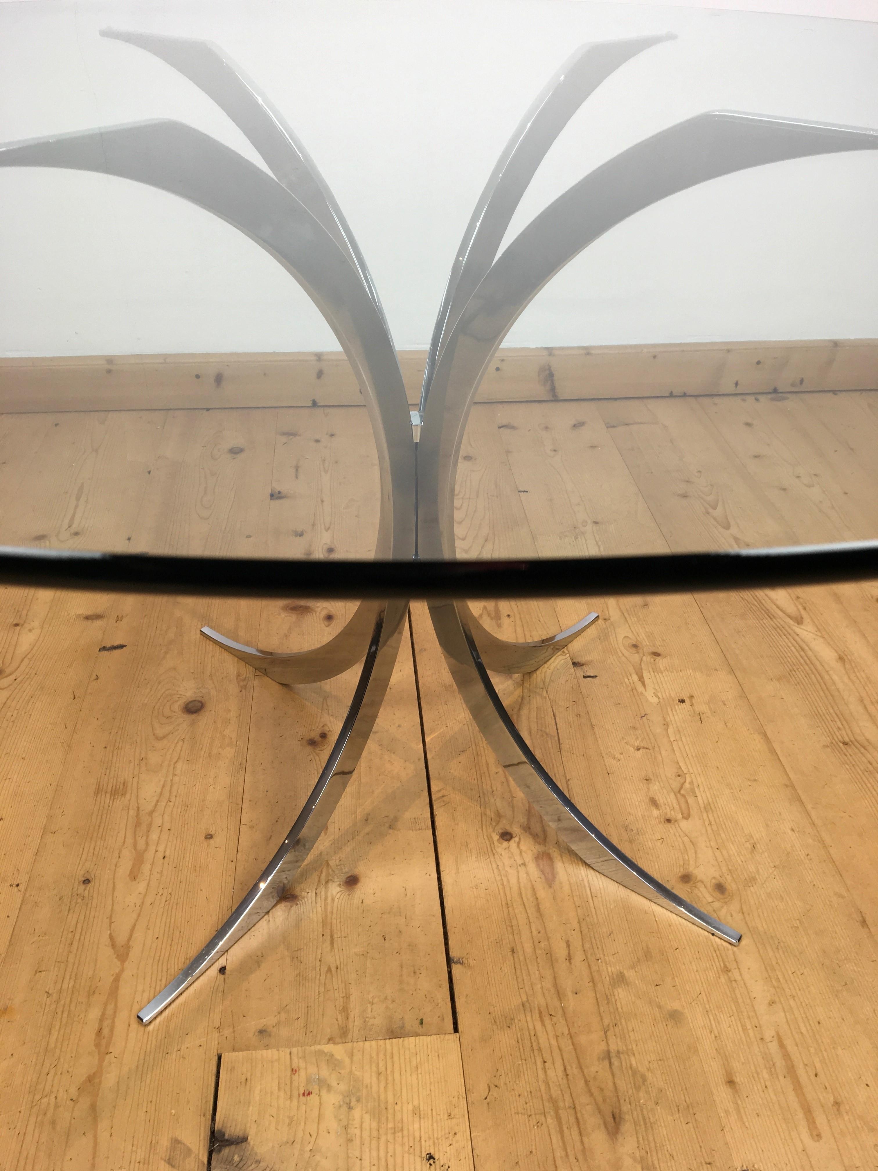 Chrome Based Round Dining Room Table for 6 Chairs at 1stDibs