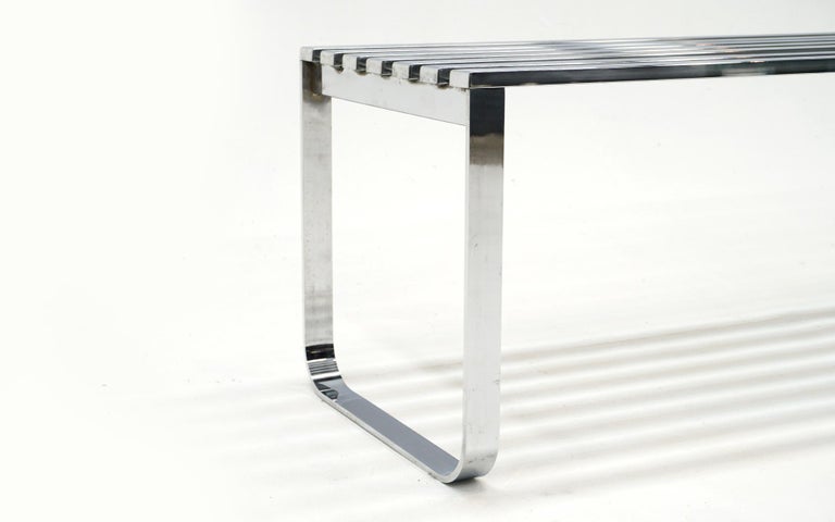 Chrome Bench / Coffee Table by Design Institute of America For Sale at ...