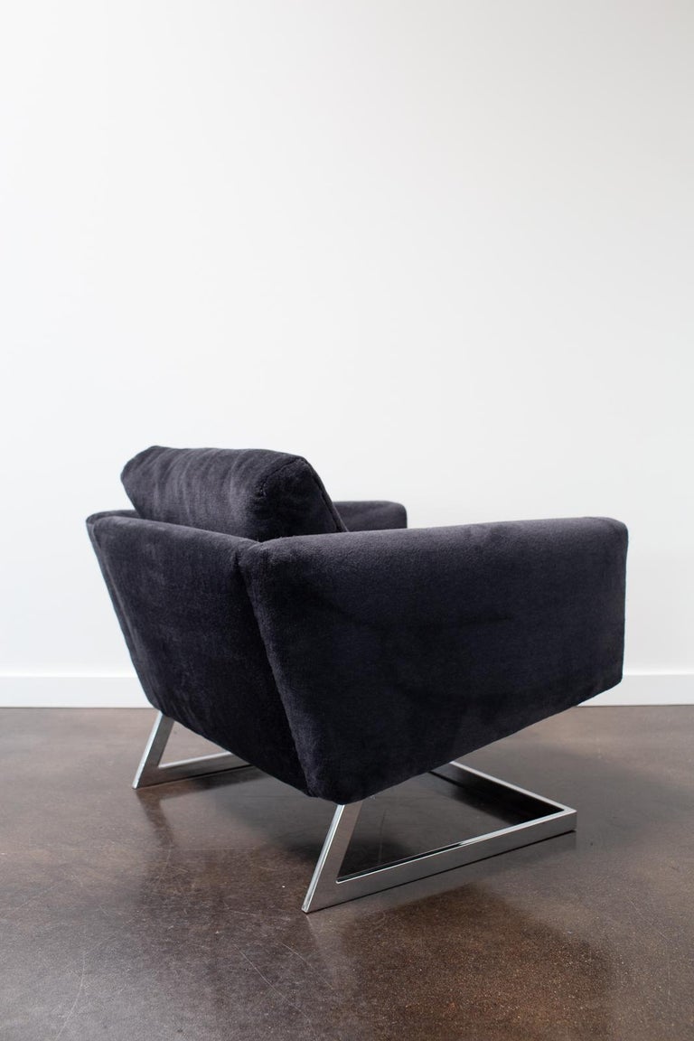 Chrome Cantilever Lounge Chair For Sale at 1stDibs