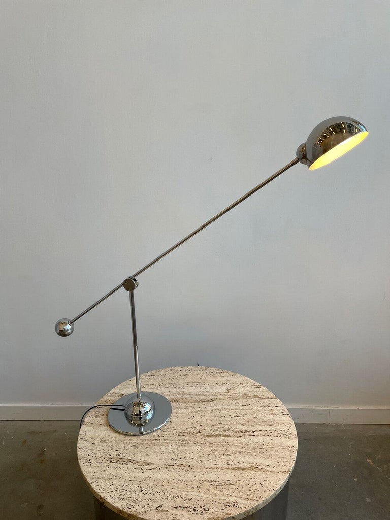 Chrome Counterweight Desk Lamp by Optelma, Switzerland at 1stDibs