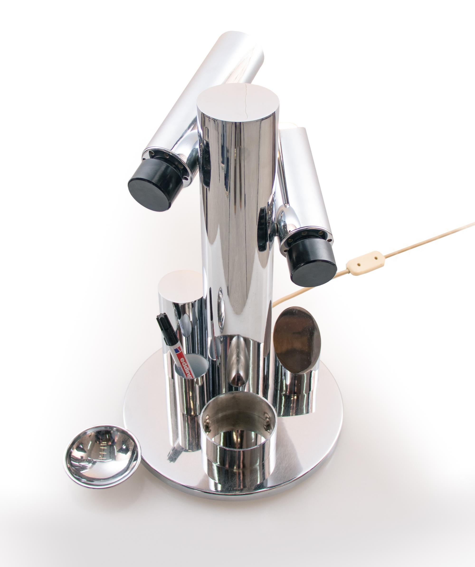 Chrome Desk Light “Babilonia” by Fase, Spain 70s at 1stDibs