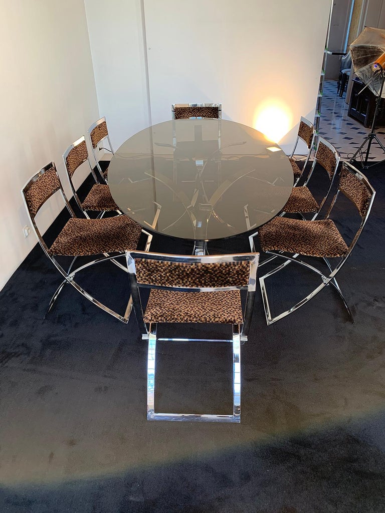 Chrome Dining Room Set, 1970 For Sale at 1stDibs