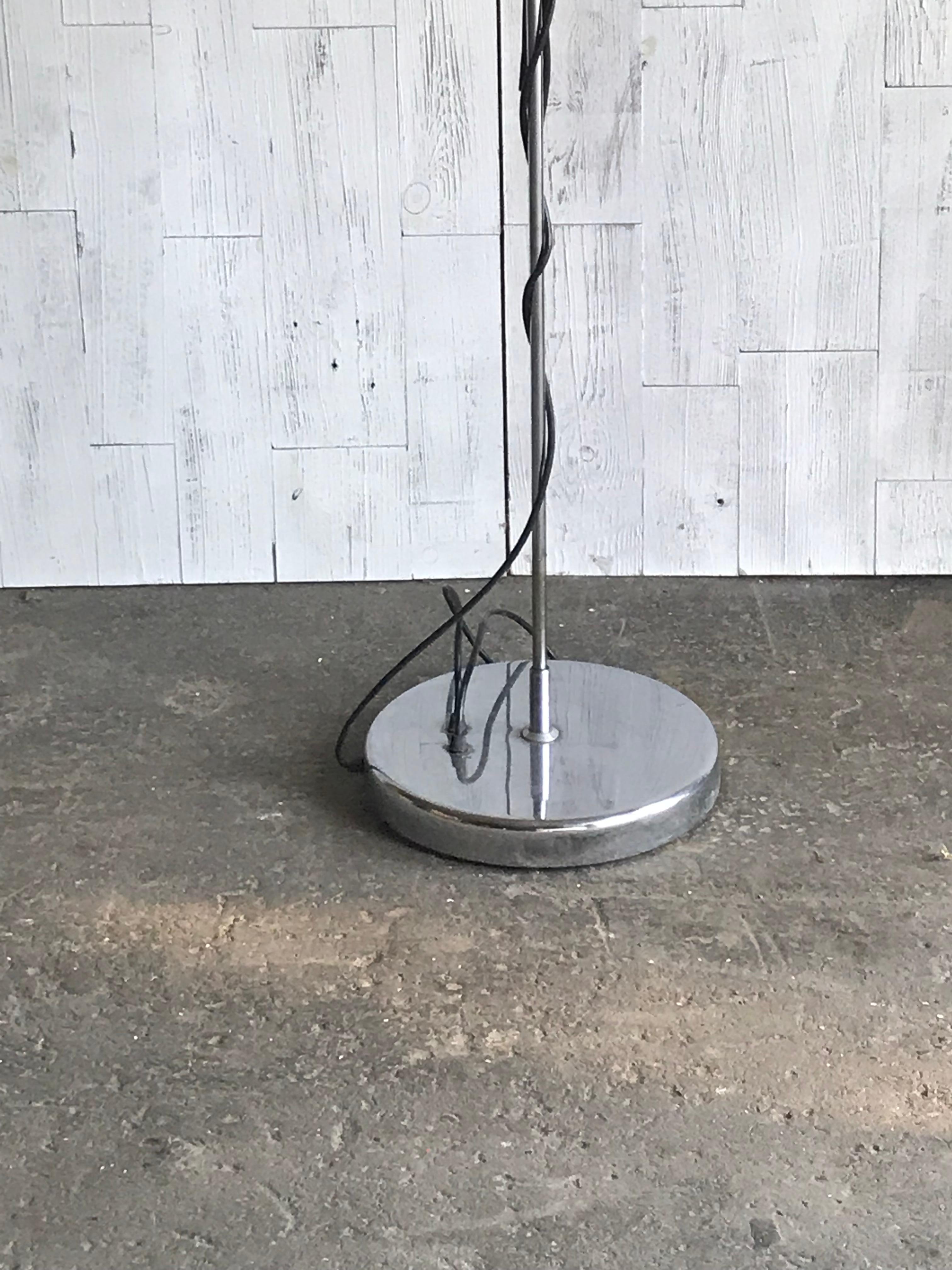 Chrome Floor Lamp with 2 Adjustable Shades For Sale at 1stDibs