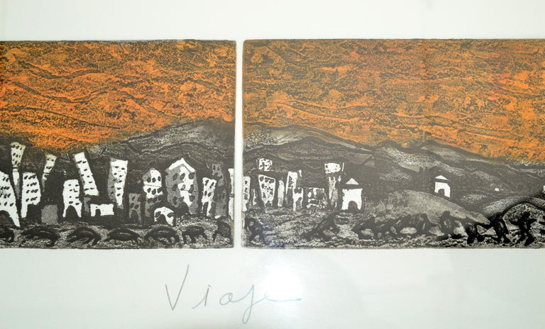 Chrome Framed French Artist Signed Lithography Etching 1998 Eiffel ...