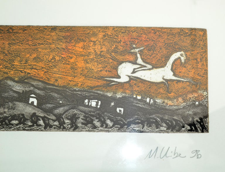 Chrome Framed French Artist Signed Lithography Etching 1998 Eiffel ...