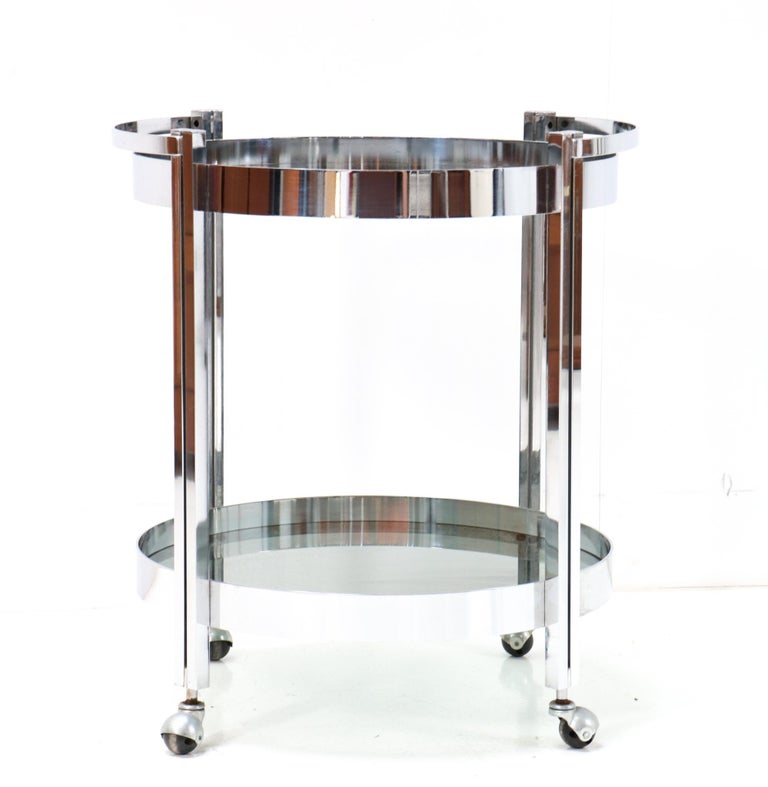 Chrome French Mid-Century Modern Bar Cart or Trolley, 1970s For Sale at ...