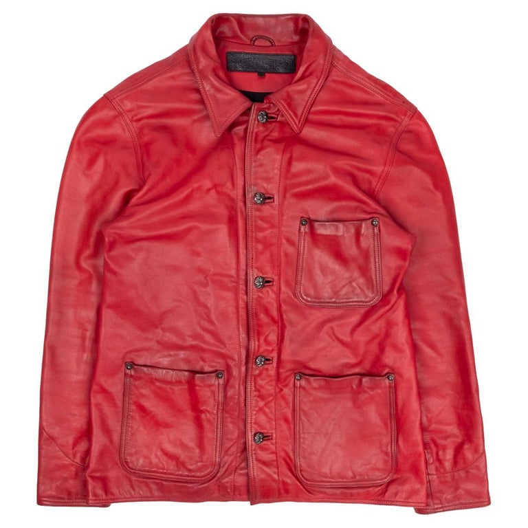 Chrome Hearts 1990s Oxblood Leather Field Jacket For Sale at 1stDibs