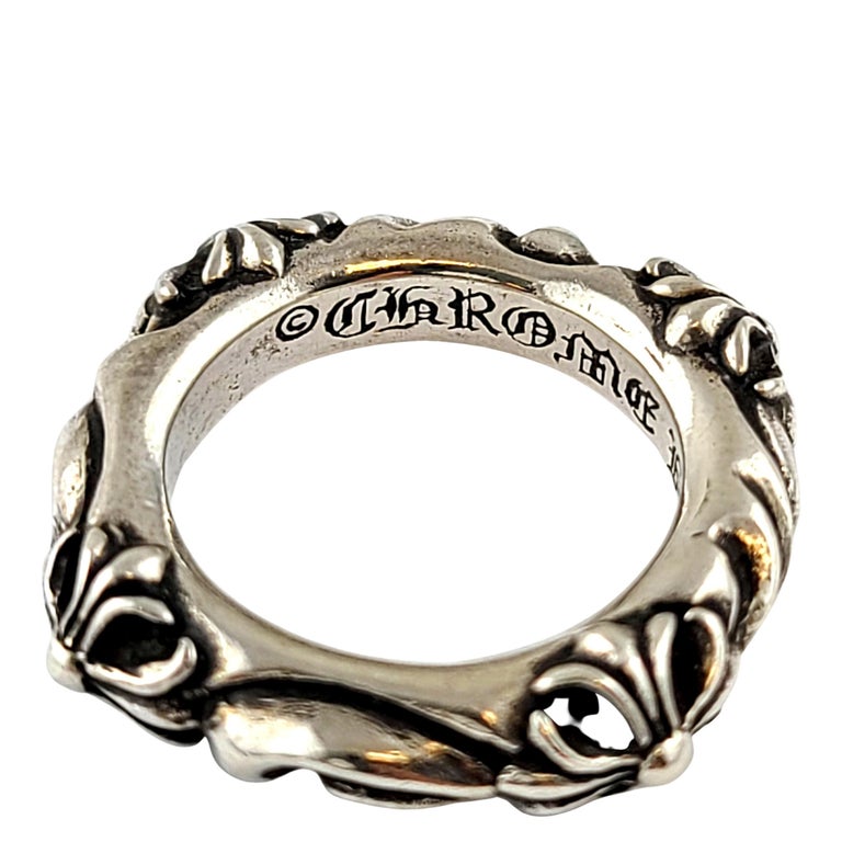 Chrome Hearts 1998 Sterling Silver Square Maltese Cross Band Ring at ...