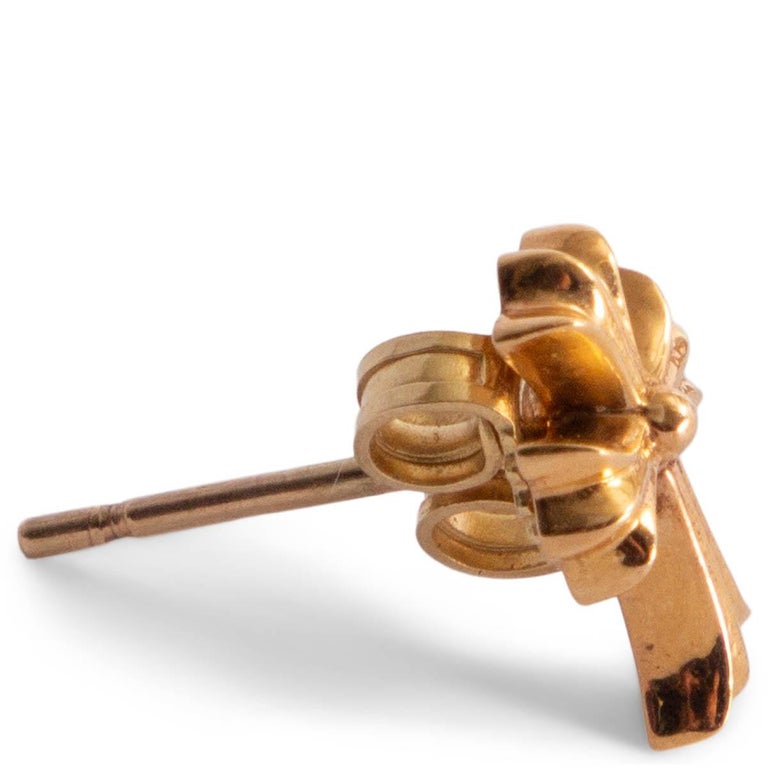 CHROME HEARTS 22K yellow gold TINY BABY FAT CROSS STUD Earring For Sale ...