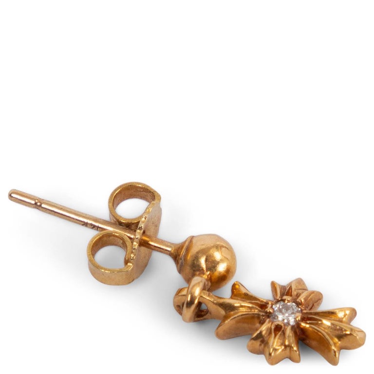 CHROME HEARTS 22K yellow gold TINY E CH PLUS and DIAMOND Dangle Earring ...