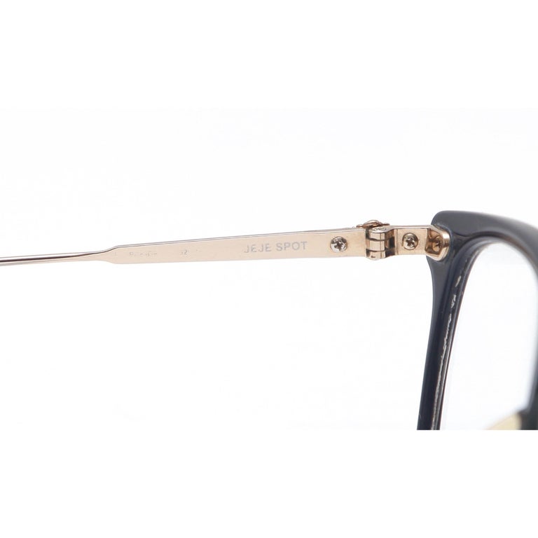 CHROME HEARTS Eyeglass Frames JEJE SPOT Navy Blue Gold Arms Eyewear For ...