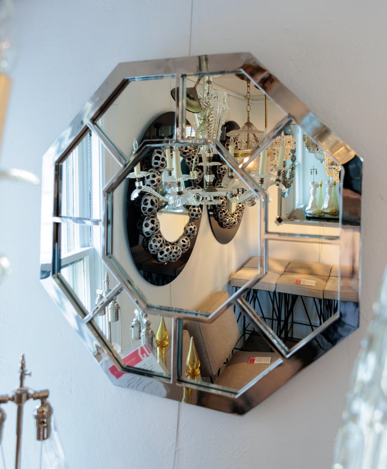 Chrome Octagon Mirror For Sale at 1stDibs