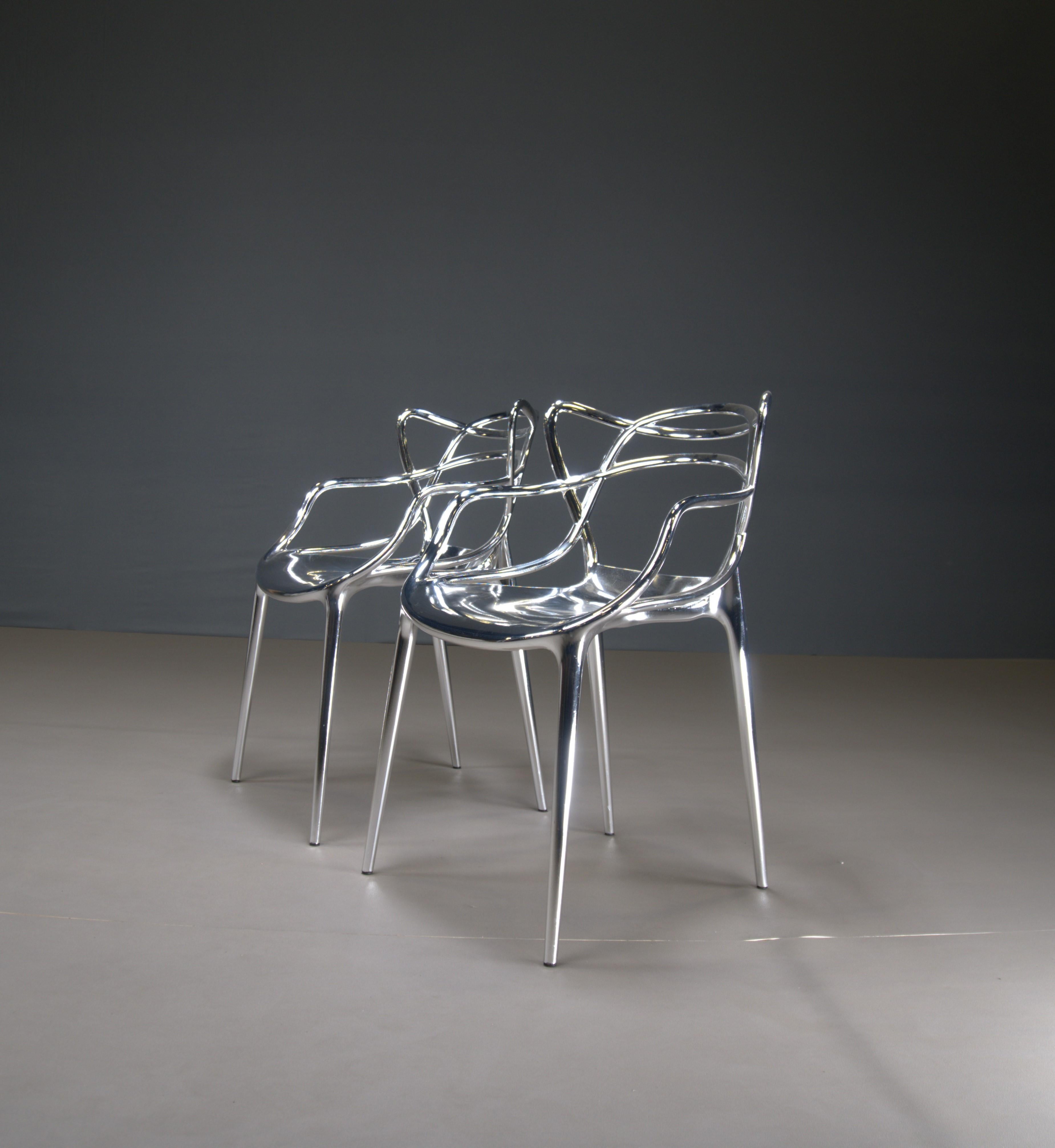 Chrome Kartell Masters Chairs by Philippe Stark For Sale at 1stDibs