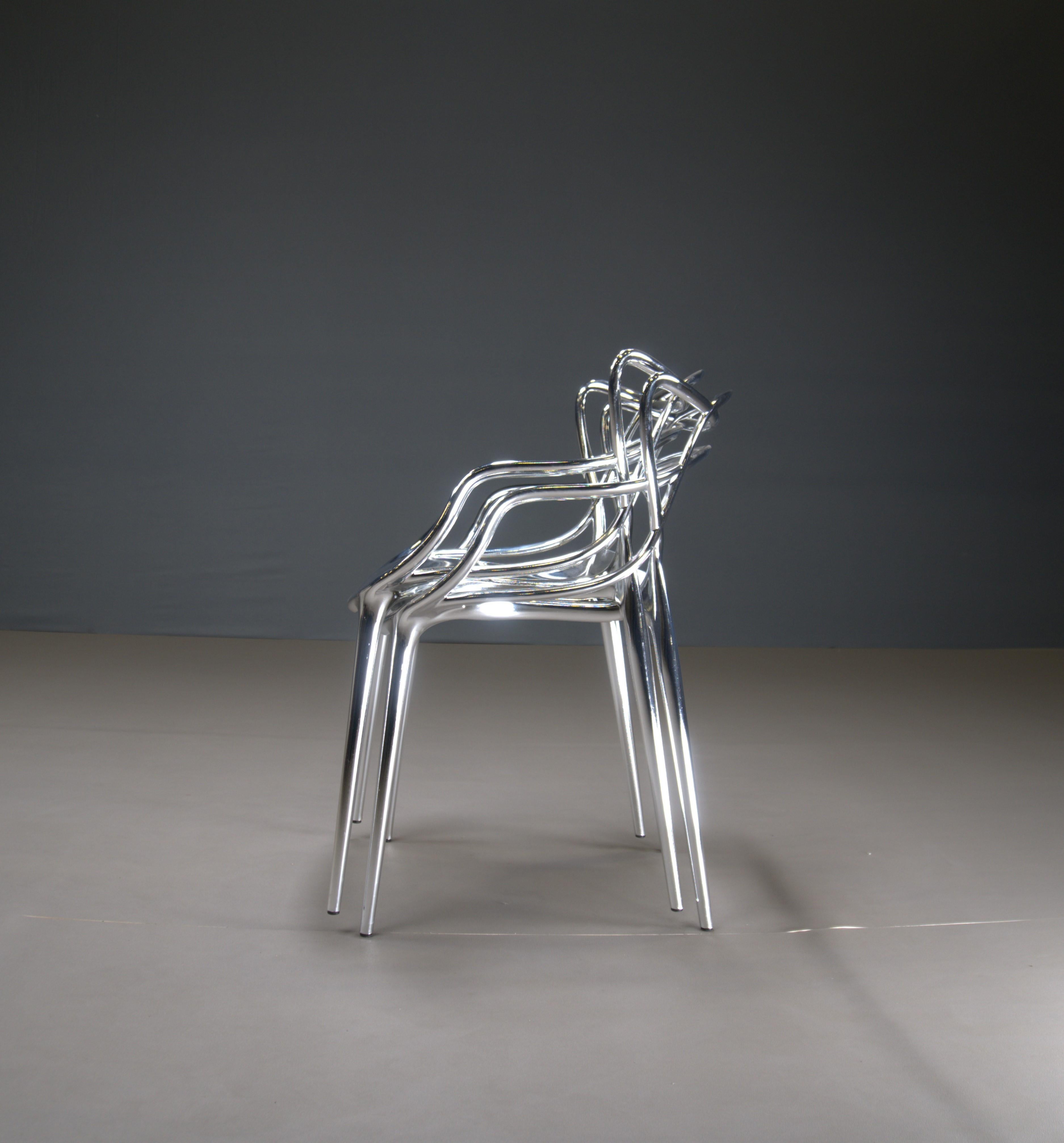 Chrome Kartell Masters Chairs by Philippe Stark For Sale at 1stDibs