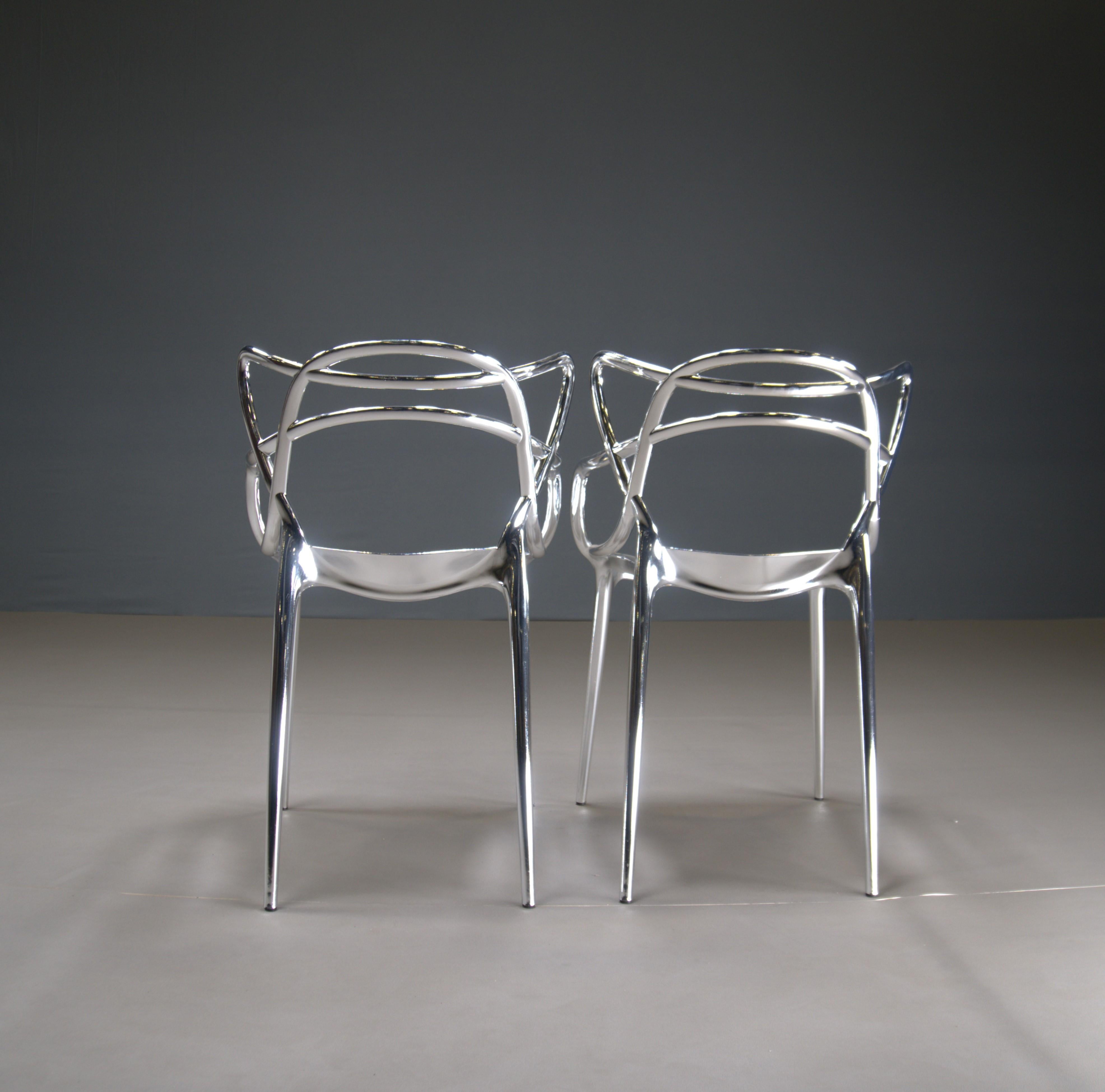 Chrome Kartell Masters Chairs by Philippe Stark For Sale at 1stDibs