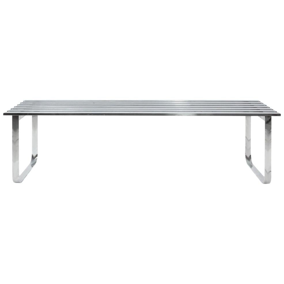 Design Institute Of America Chrome Slatted Bench For Sale at 1stDibs