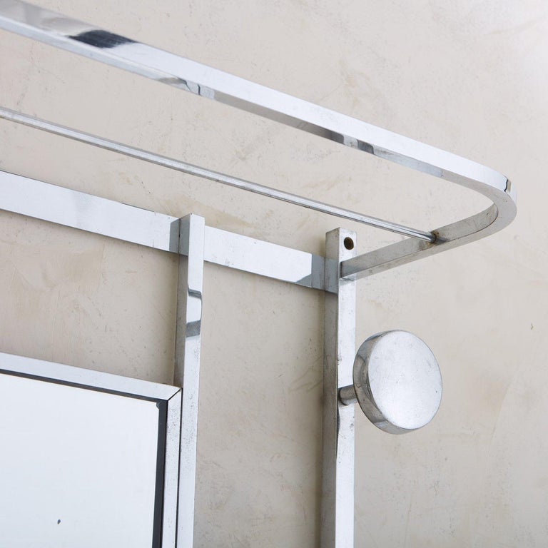 Chrome Mirrored Art Deco Style Coat Rack, France 1950s For Sale at 1stDibs