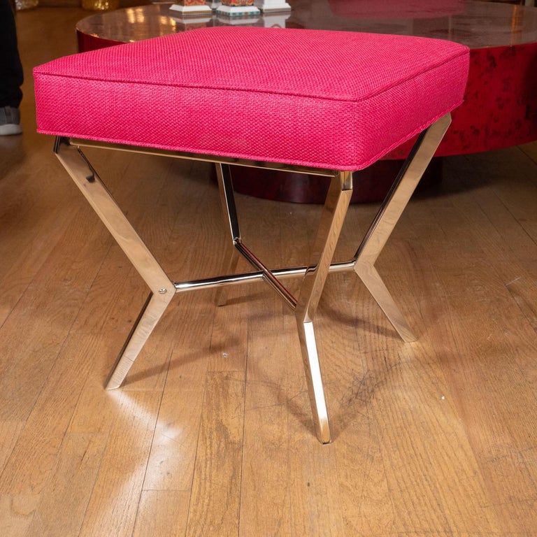 Chrome modernist bench For Sale at 1stDibs