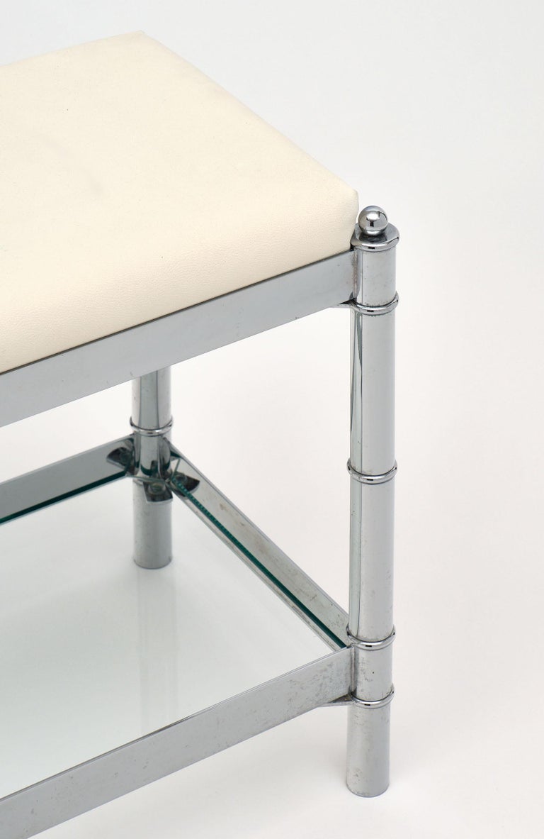 Chrome Modernist Italian Stools For Sale at 1stDibs