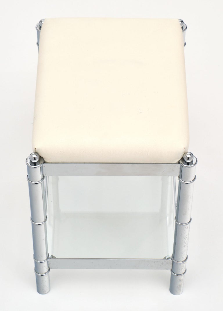 Chrome Modernist Italian Stools For Sale at 1stDibs