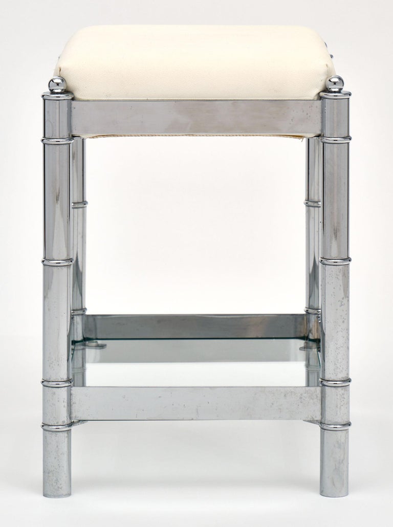 Chrome Modernist Italian Stools For Sale at 1stDibs