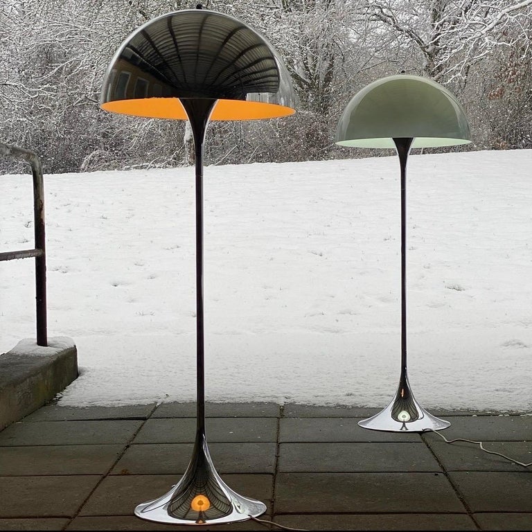 Chrome Panthella floor lamp by Verner Panton for Louis Poulsen, Denmark ...