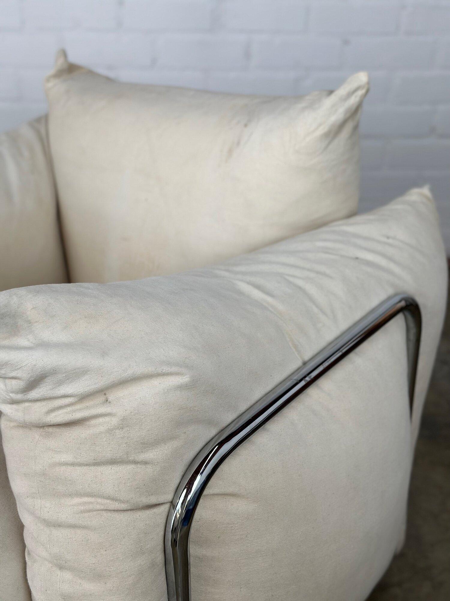 Chrome Pillow Chair at 1stDibs