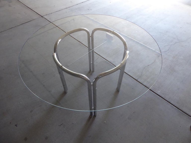 Chrome-Plated Tubular Steel Dining Set Designed by Jerry Johnson, circa ...