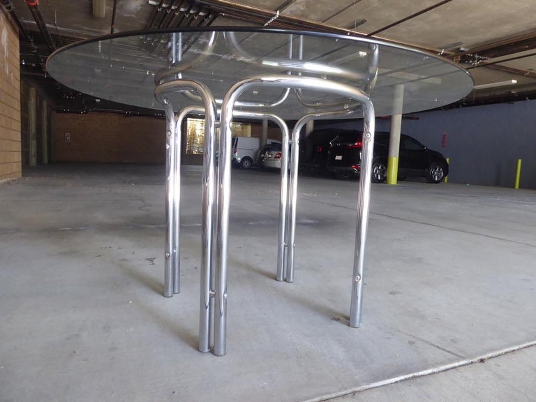 Chrome-Plated Tubular Steel Dining Set Designed by Jerry Johnson, circa ...