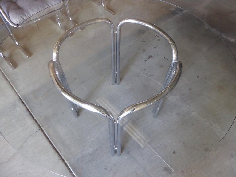 Chrome-Plated Tubular Steel Dining Set Designed by Jerry Johnson, circa ...