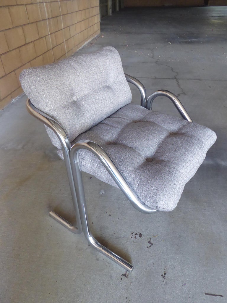 Chrome-Plated Tubular Steel Dining Set Designed by Jerry Johnson, circa ...