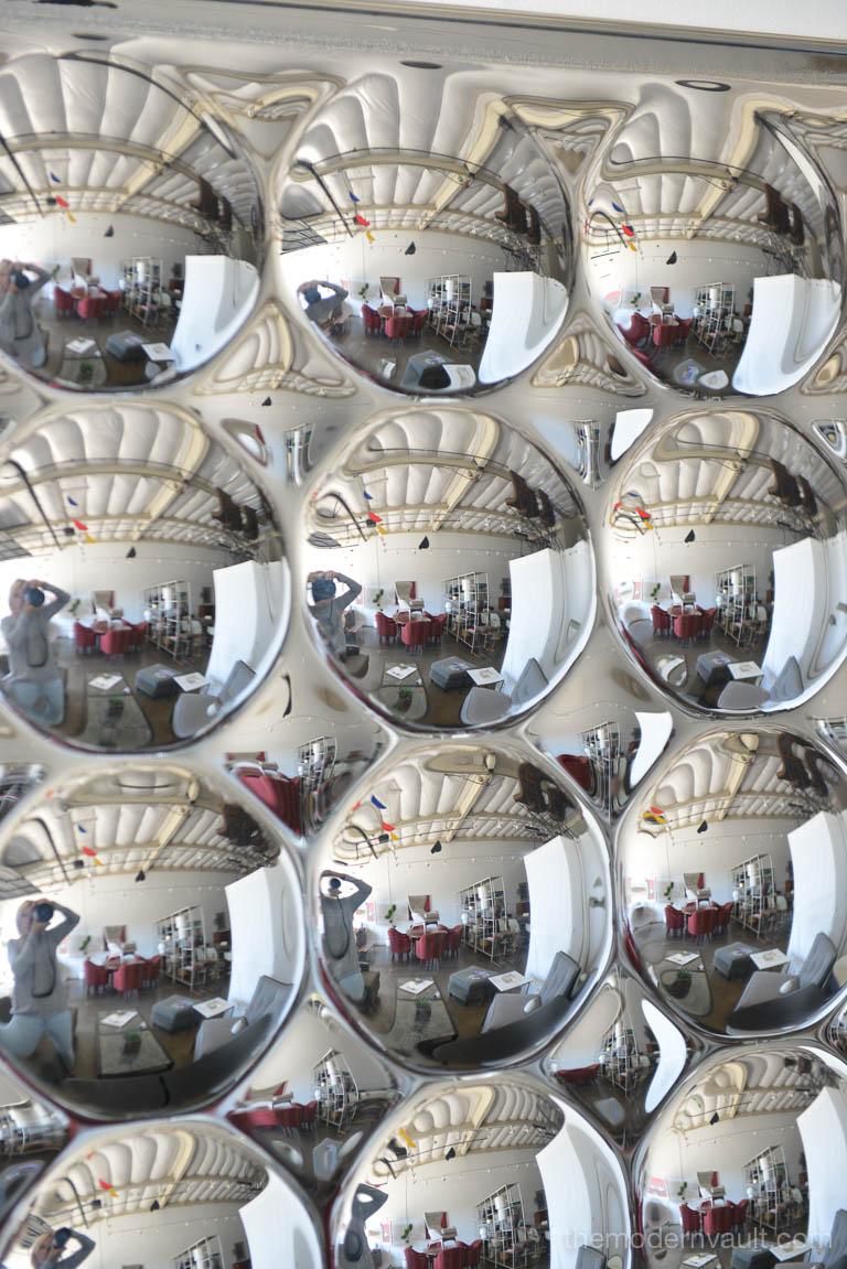 Chrome Plexiglass Bubble Mirror, circa 1970 at 1stDibs