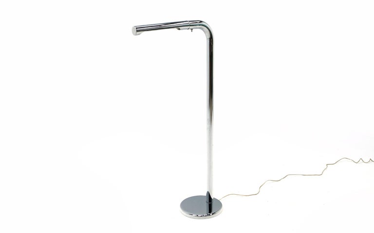 Chrome Right Angle Floor Lamp by Robert Sonneman For Sale at 1stDibs