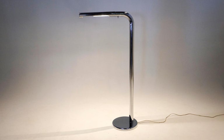 Chrome Right Angle Floor Lamp by Robert Sonneman For Sale at 1stDibs