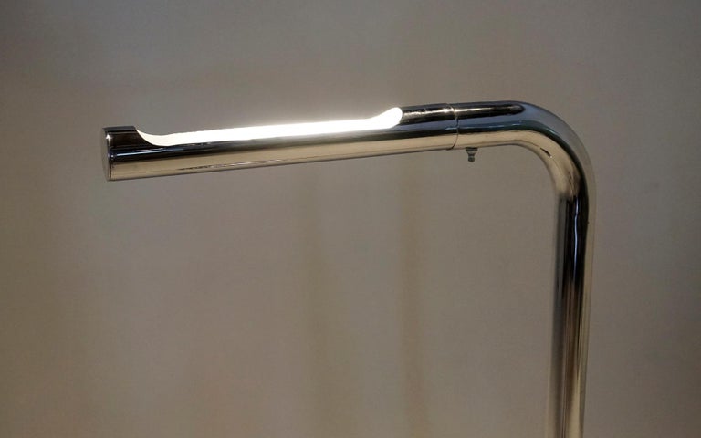 Chrome Right Angle Floor Lamp by Robert Sonneman For Sale at 1stDibs