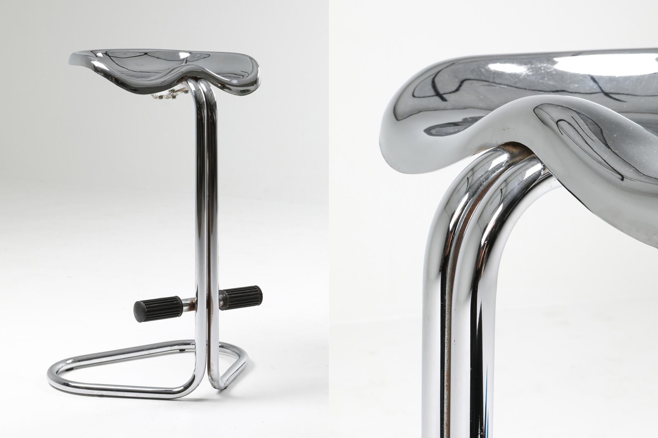 Chrome Tractor Stools by Rodney Kinsman for Bieffeplast, Italy, 1970s For Sale at 1stDibs
