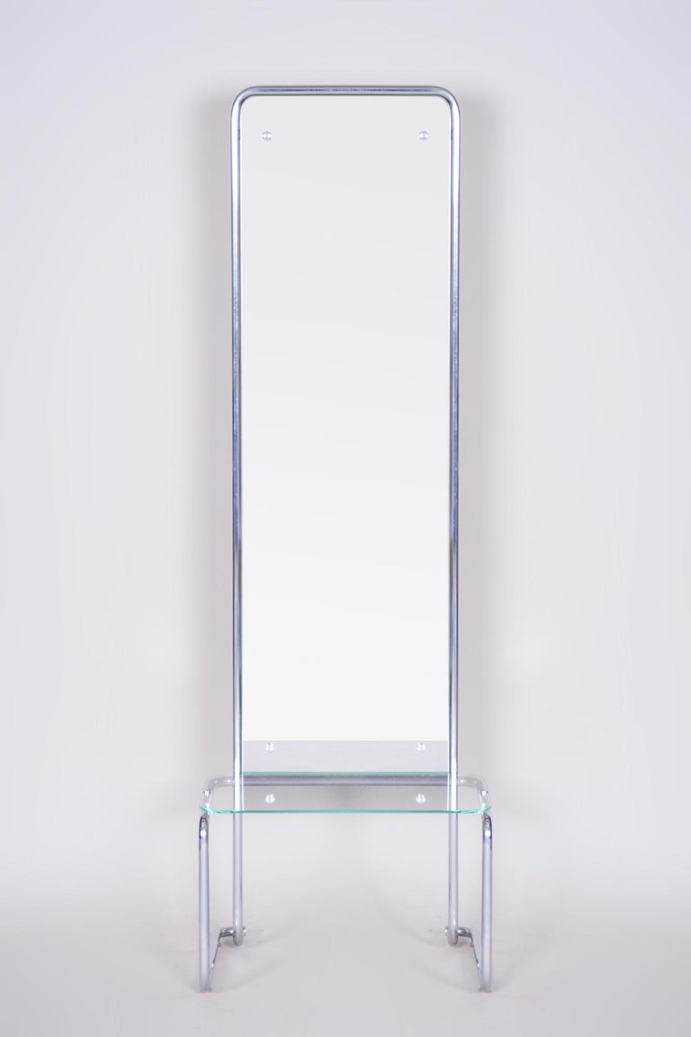 Chrome Vintage Bauhaus Toilette with Mirror by Thonet, 1930s at 1stDibs