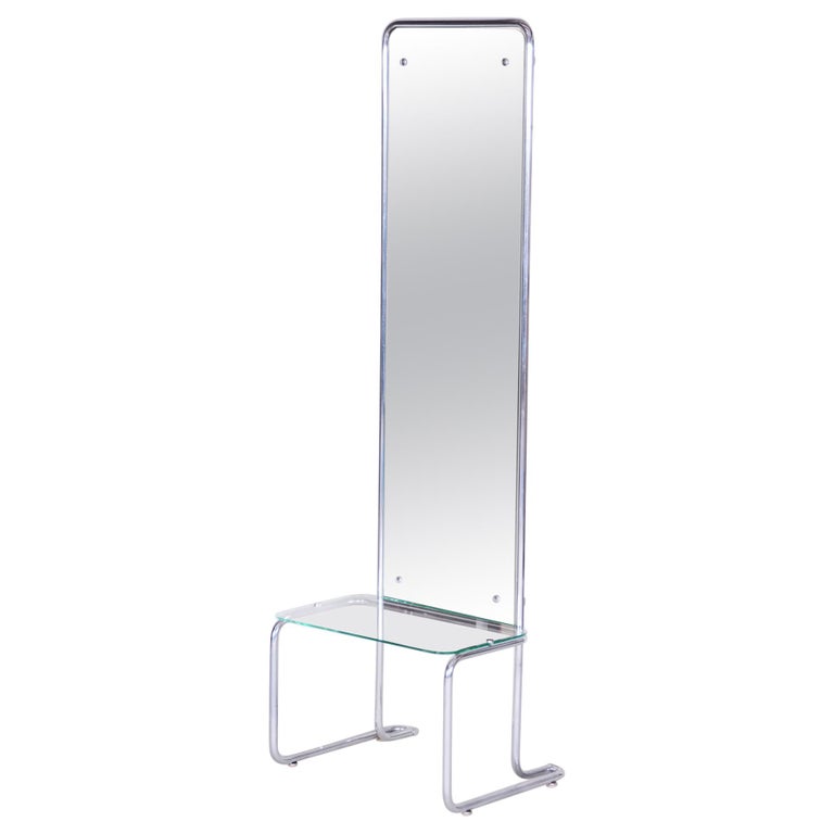 Chrome Vintage Bauhaus Toilette with Mirror by Thonet, 1930s at 1stDibs