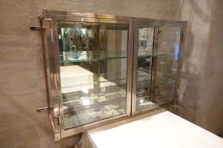 Chrome Wall Display Cabinet at 1stDibs