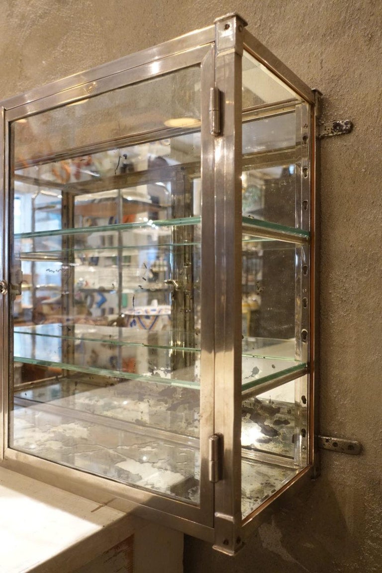 Chrome Wall Display Cabinet at 1stDibs