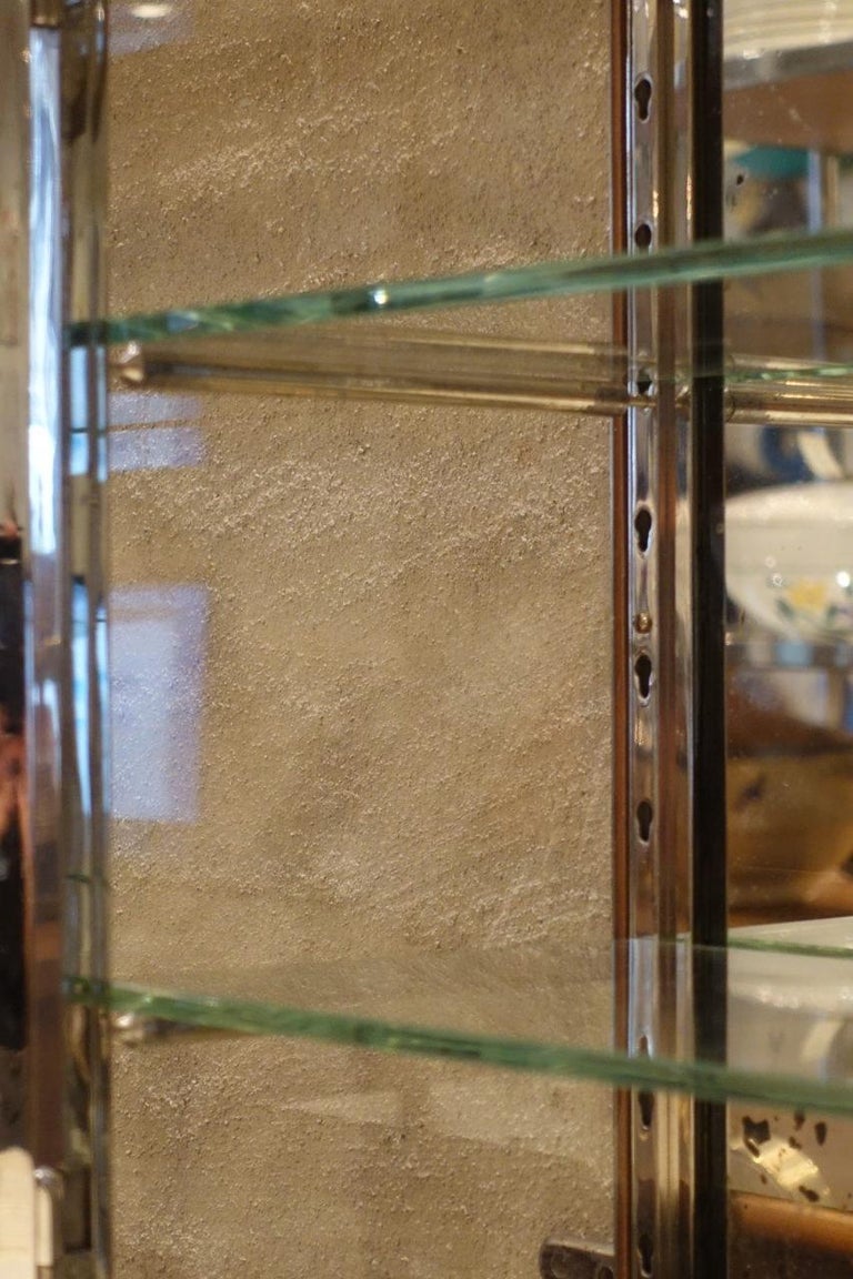 Chrome Wall Display Cabinet at 1stDibs
