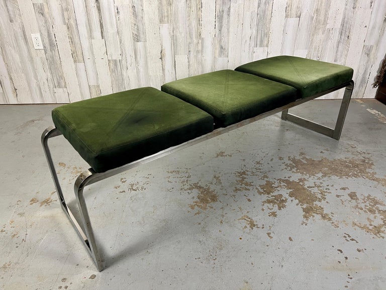 Chrome waterfall Bench by Design Institute America For Sale at 1stDibs