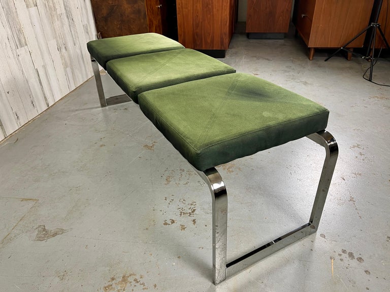 Chrome waterfall Bench by Design Institute America For Sale at 1stDibs